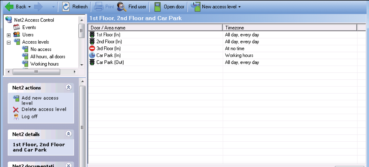 Paxton Net2 Access Levels and Timezones | All Secure Security Resources - Manuals & Pdf's